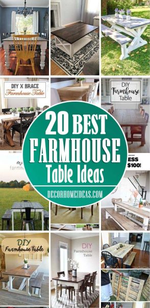 20 Rustic DIY Farmhouse Table Ideas For a Timeless Look