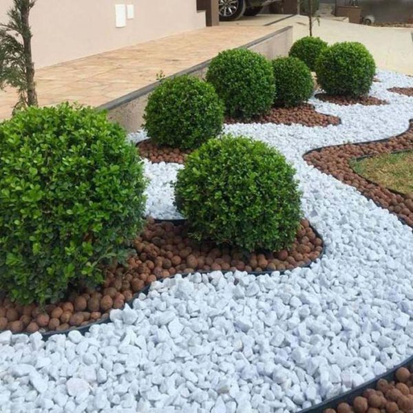 30 Awesome Front Yard White Rock Landscaping Ideas
