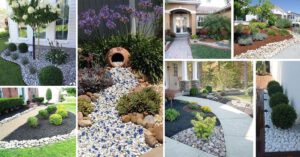30 Awesome Front Yard White Rock Landscaping Ideas