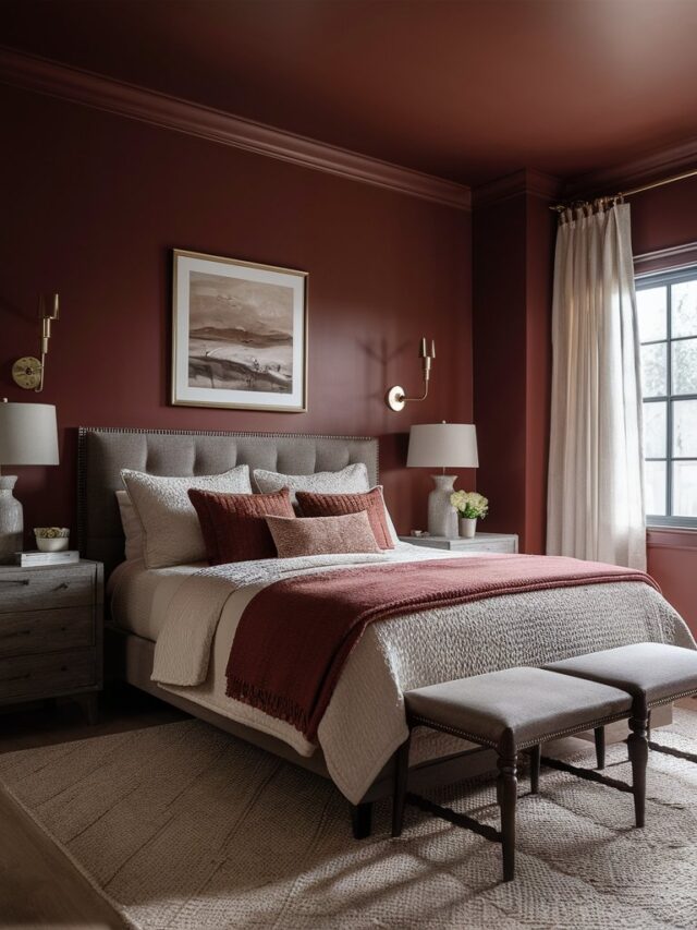 Rich Burgundy Paint Colors from Favorite Paint Brands for a Luxurious Space