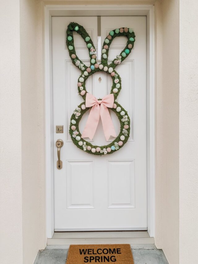 27 Bunny-Themed Easter Door Decorations for a Hoppy Welcome