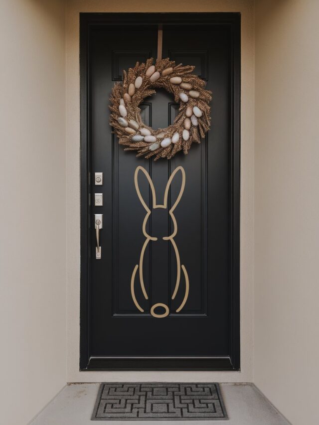 27 Bunny-Themed Easter Door Decorations for a Hoppy Welcome