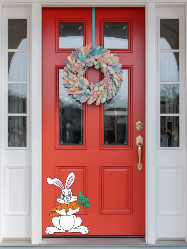 27 Bunny-Themed Easter Door Decorations for a Hoppy Welcome