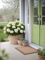 25 Stunning Spring Front Porch Ideas for Homes with Green Doors