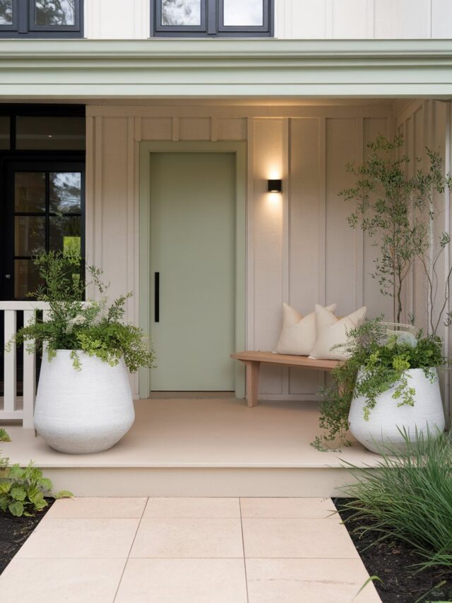 25 Stunning Spring Front Porch Ideas for Homes with Green Doors