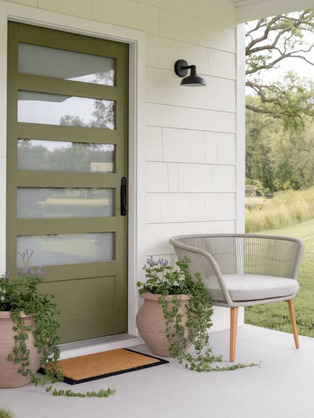 25 Stunning Spring Front Porch Ideas for Homes with Green Doors