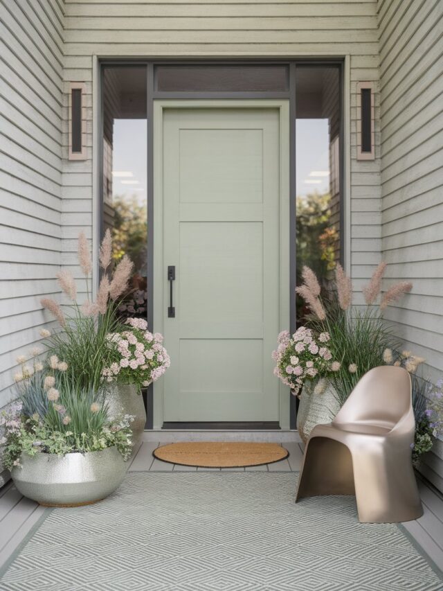 25 Stunning Spring Front Porch Ideas for Homes with Green Doors