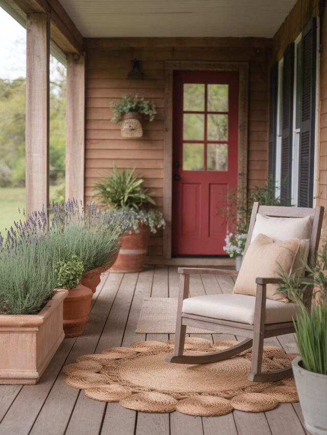 26 Eye-Catching Spring Porch Ideas for Homes with Red Doors
