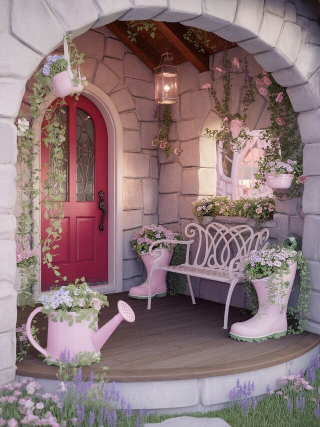 26 Eye-Catching Spring Porch Ideas for Homes with Red Doors
