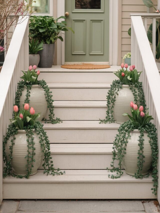 23 Gorgeous Spring Porch Decor Ideas to Beautify Your Stairs