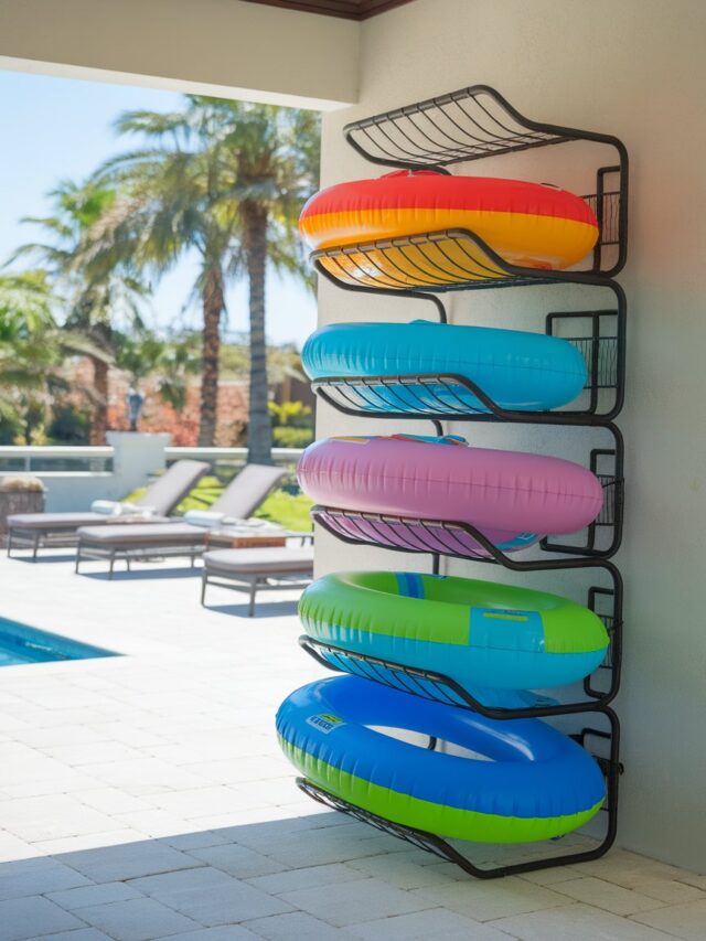 24 Pool Float Storage Ideas to Keep Your Backyard Tidy